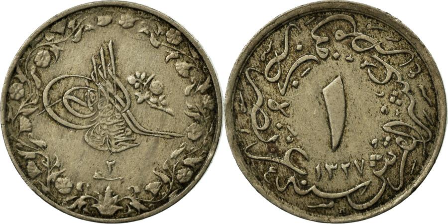 Coin, Egypt, Muhammad V, 1/10 Qirsh, 1910, Misr, , Copper-nickel