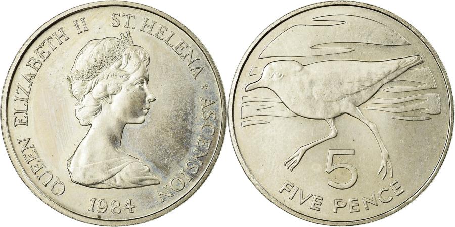 Coin, SAINT HELENA & ASCENSION, Elizabeth II, 5 Pence, 1984, British ...