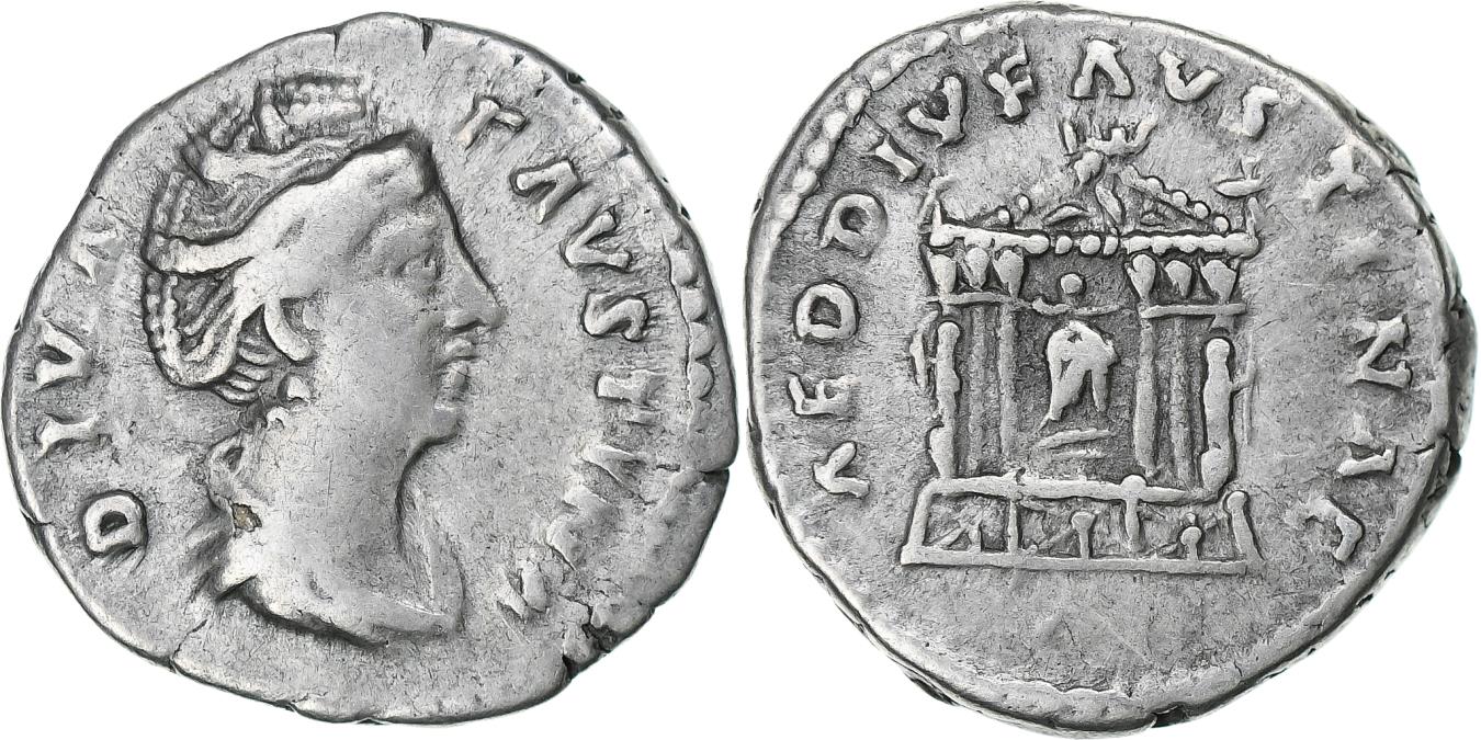 Diva Faustina I, Denarius, 141, Rome, Silver, , RIC:343 | Roman ...