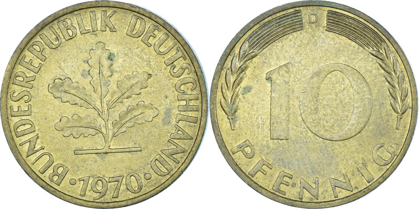 Coin, Germany, 10 Pfennig, 1970 | European Coins