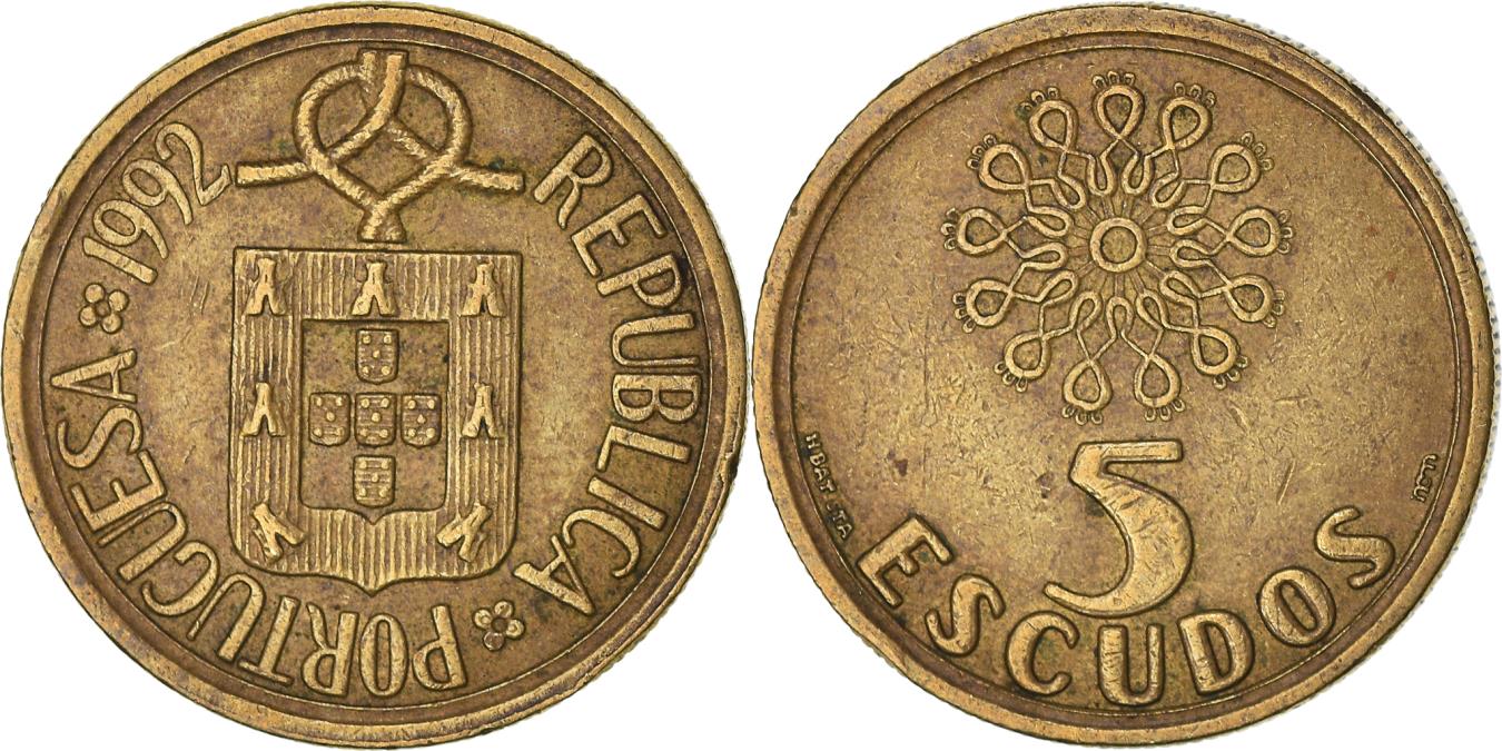 Coin, Portugal, 5 Escudos, 1992 | European Coins