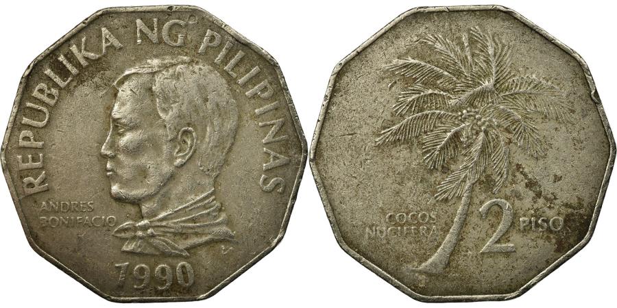 Coin Philippines 2 Piso 1990 Copper nickel KM 244 Asian And coin-philippines-2-piso-1990-copper-nickel-km-244-asian-and