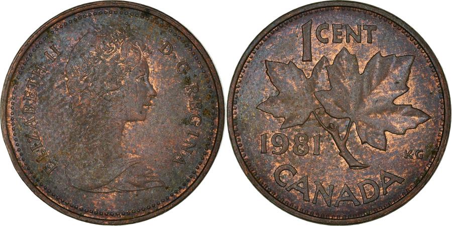 Coin, Canada, Elizabeth II, Cent, 1981, Royal Canadian Mint, Ottawa,