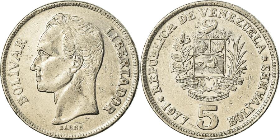 Coin, Venezuela, 5 Bolivares, 1977, , Nickel, KM:53.1 | South American ...