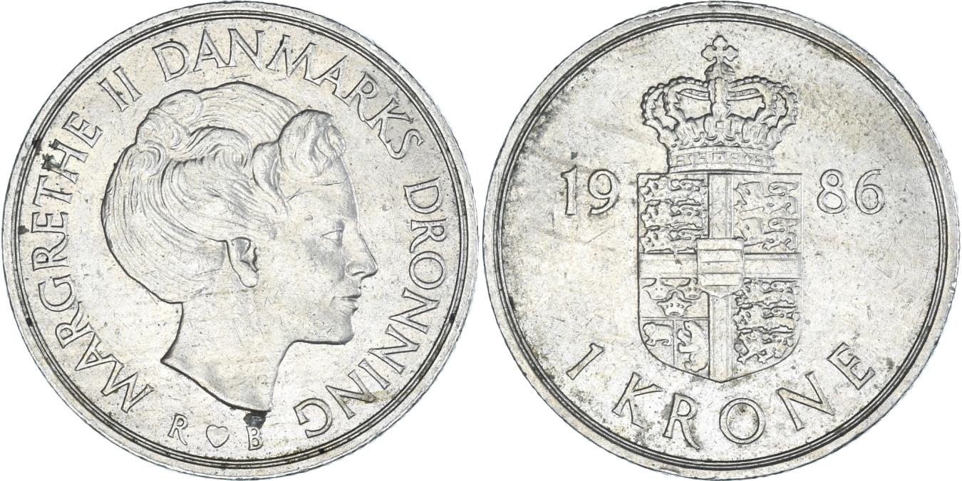 Coin, Denmark, Krone, 1986 | European Coins