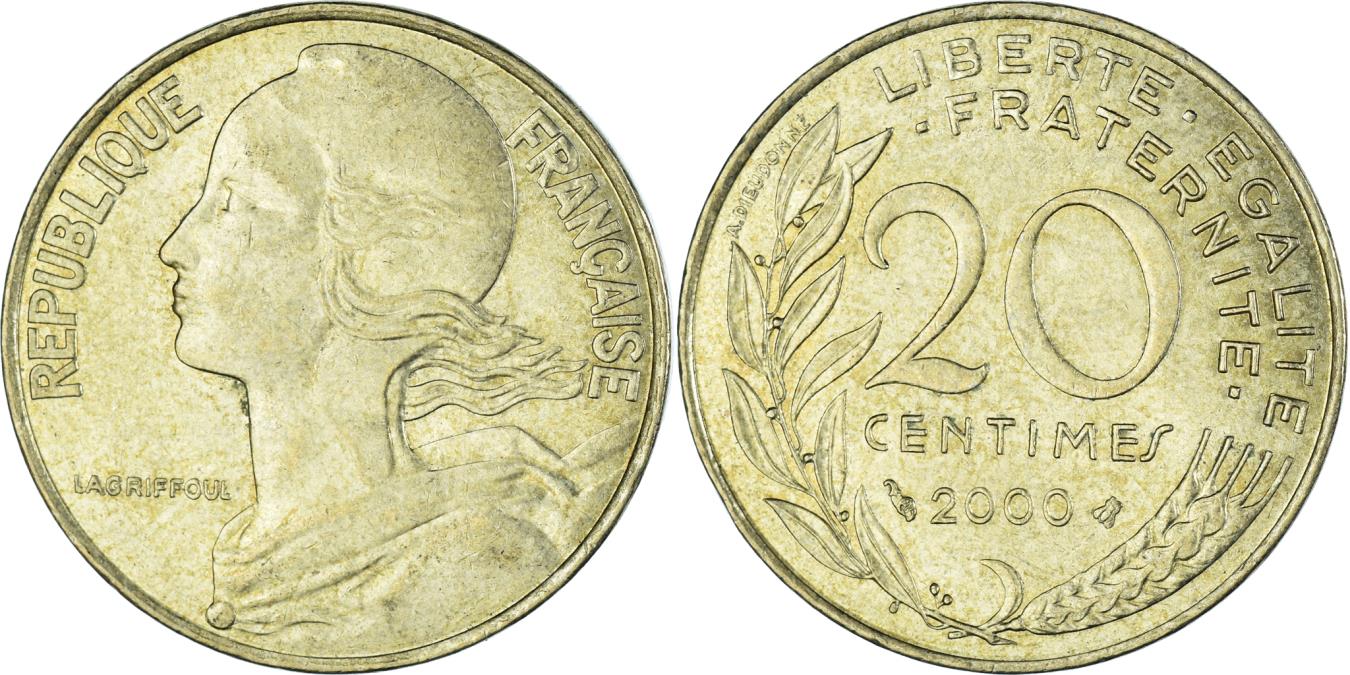Coin, France, 20 Centimes, 2000 | European Coins