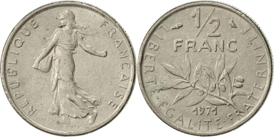 France, Semeuse, 1/2 Franc, 1971, Paris, , Nickel, KM:931.1 | European Coins