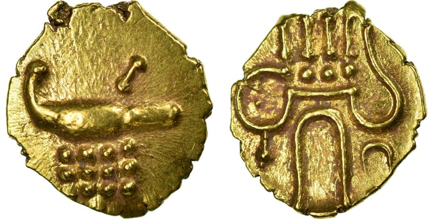 Coin, INDIA-PRINCELY STATES, COCHIN, Fanam, 1795-1850, , Gold, KM:10