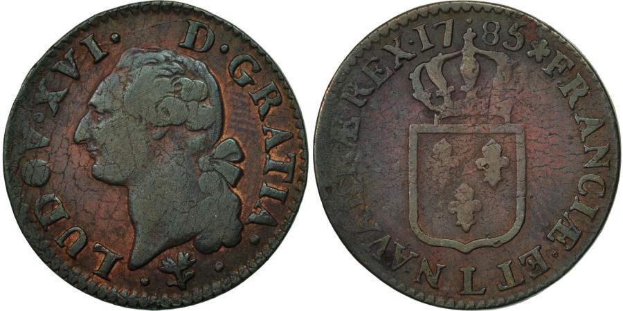 France, Louis XVI, Sol ou sou, Sol, 1785, Bayonne, , Copper, KM:578.9