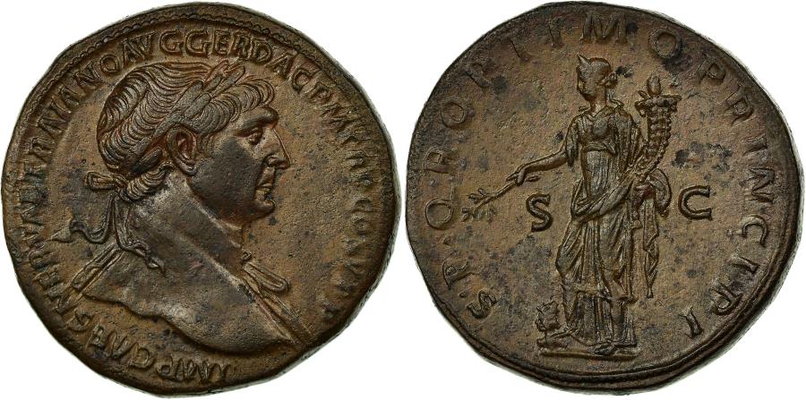 Coin, Trajan, Sestertius, Rome, , Bronze, RIC:503 | Roman Imperial Coins