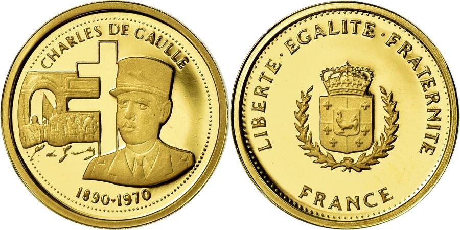 France, Medal, Charles De Gaulle, History, , Gold | Tokens & Medals