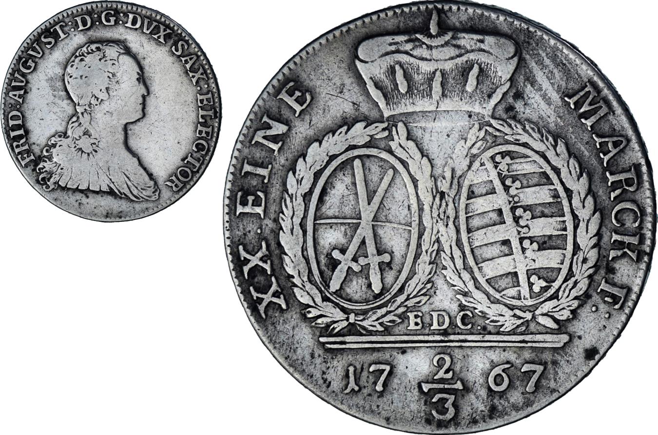 Coin, German States, SAXONY-ALBERTINE, Xaver, 2/3 Thaler, Gulden, 1767