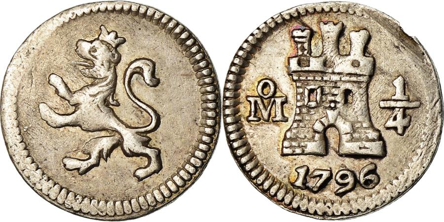Coin, Mexico, Charles IV, 1/4 Réal, 1796, Mexico City, , Silver, KM:62