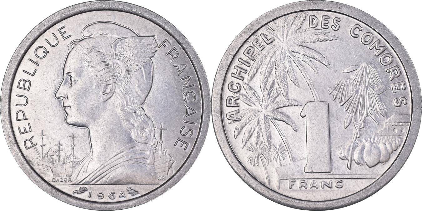 Coin, Comoros, Franc, 1964, Paris, , Aluminum, KM:4, Lecompte:33