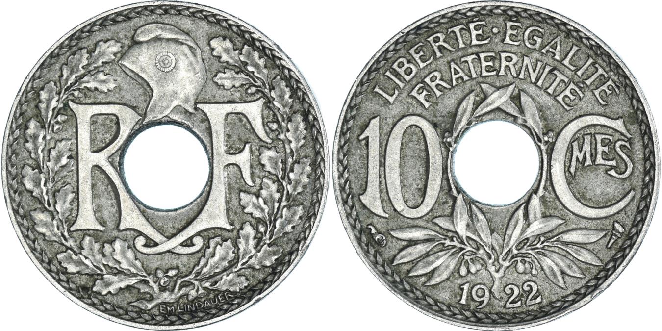 Coin, France, 10 Centimes, 1922 | European Coins