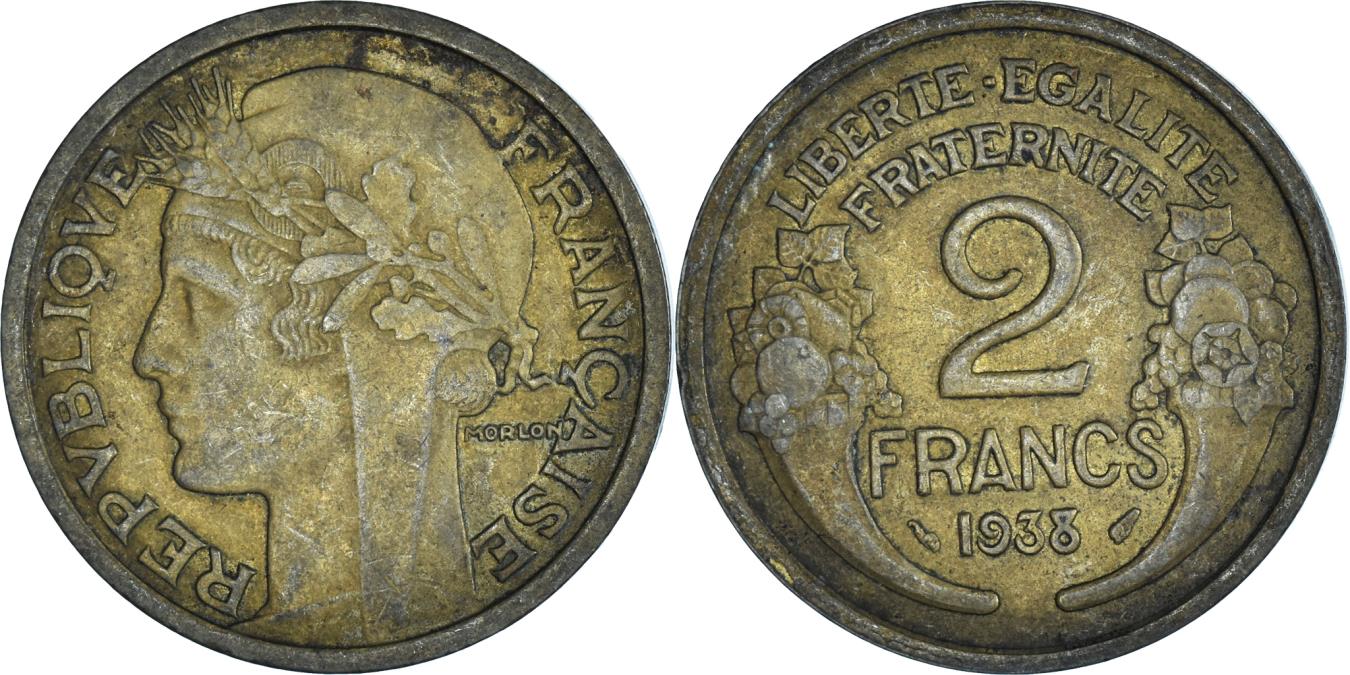 Coin, France, 2 Francs, 1938 | European Coins