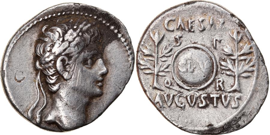 Coin, Augustus, Denarius, 19-18 BC, Spain, Traveling mint, , Silver