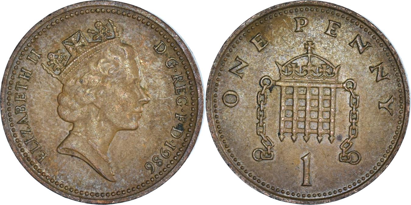 Coin, Great Britain, Penny, 1986 | European Coins