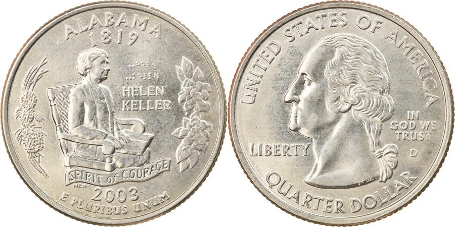 Coin, United States, Alabama, Quarter, 2003, U.S. Mint, Denver,