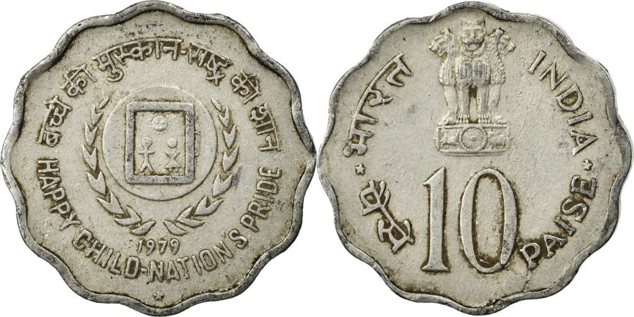 Coin, INDIA-REPUBLIC, 10 Paise, 1979, , Aluminum, KM:33 | Asian and ...