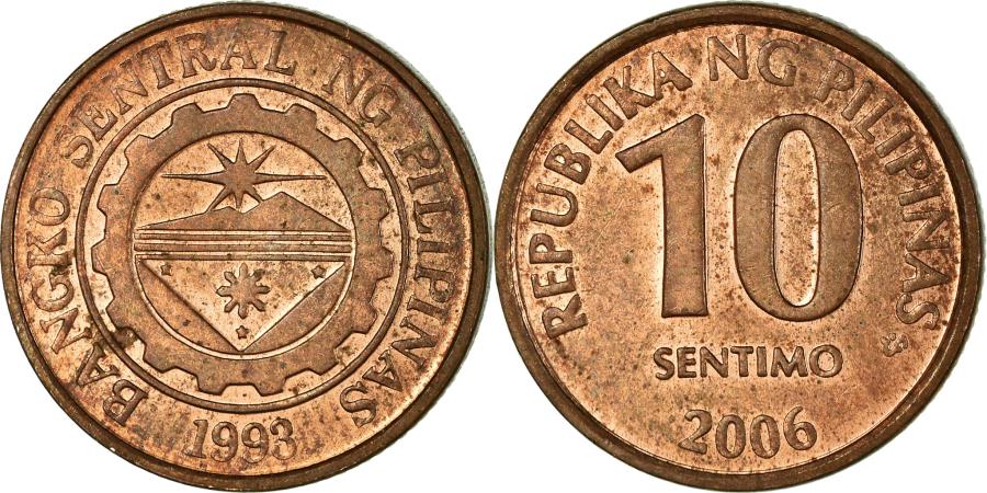 Coin, Philippines, 10 Sentimos, 2006, , Copper Plated Steel, KM:270.2