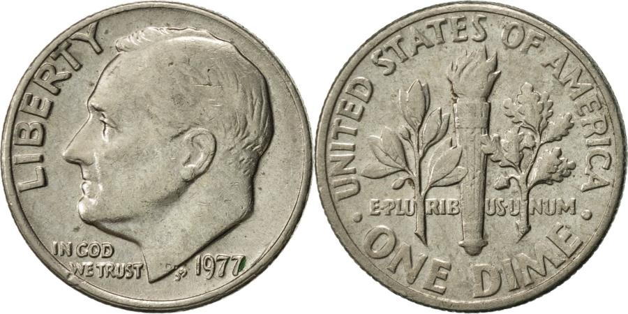United States, Roosevelt Dime, Dime, 1977, U.S. Mint, Philadelphia,