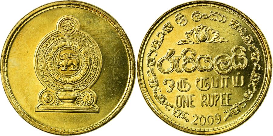 Coin, Sri Lanka, Rupee, 2009, , Brass plated steel, KM:136.3 | Asian ...