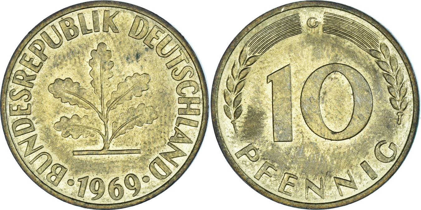 Coin, GERMANY - FEDERAL REPUBLIC, 10 Pfennig, 1969 | European Coins