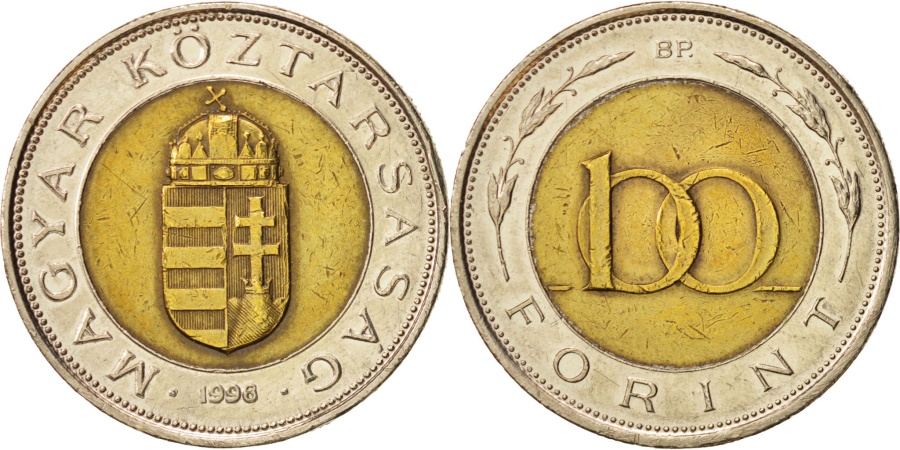 Hungary, 100 Forint, 1996, Budapest, , Bi-Metallic, KM:721 | European Coins
