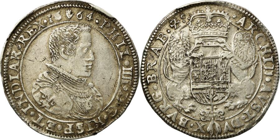 Coin, Spanish Netherlands, Philip IV, 1/2 Ducaton, 1664, Anvers, Rare