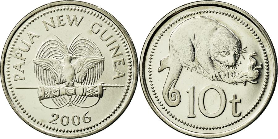 Coin, Papua New Guinea, 10 Toea, 2006, , Nickel plated steel, KM:4a