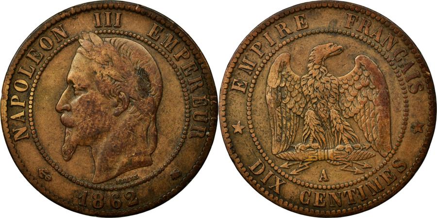 Coin, France, Napoleon III, Napoléon III, 10 Centimes, 1862, Paris, VF ...