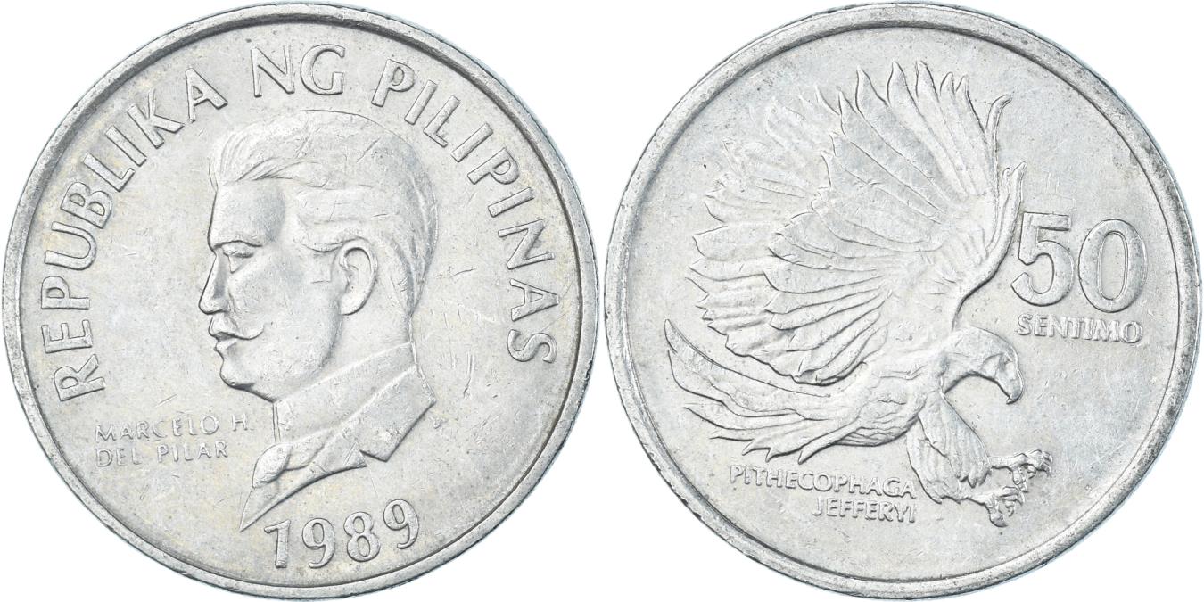 Coin, Philippines, 50 Sentimos, 1989 | Asian and Middle Eastern Coins