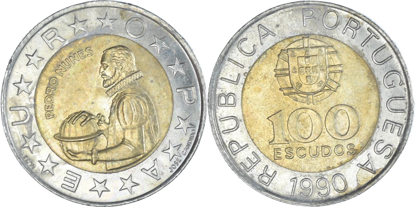 Coin, Portugal, 100 Escudos, 1990 | European Coins