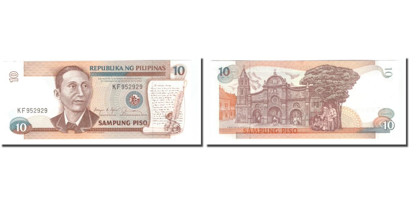 Banknote, Philippines, 10 Piso, KM:169b, UNC(65-70) | World Paper Money