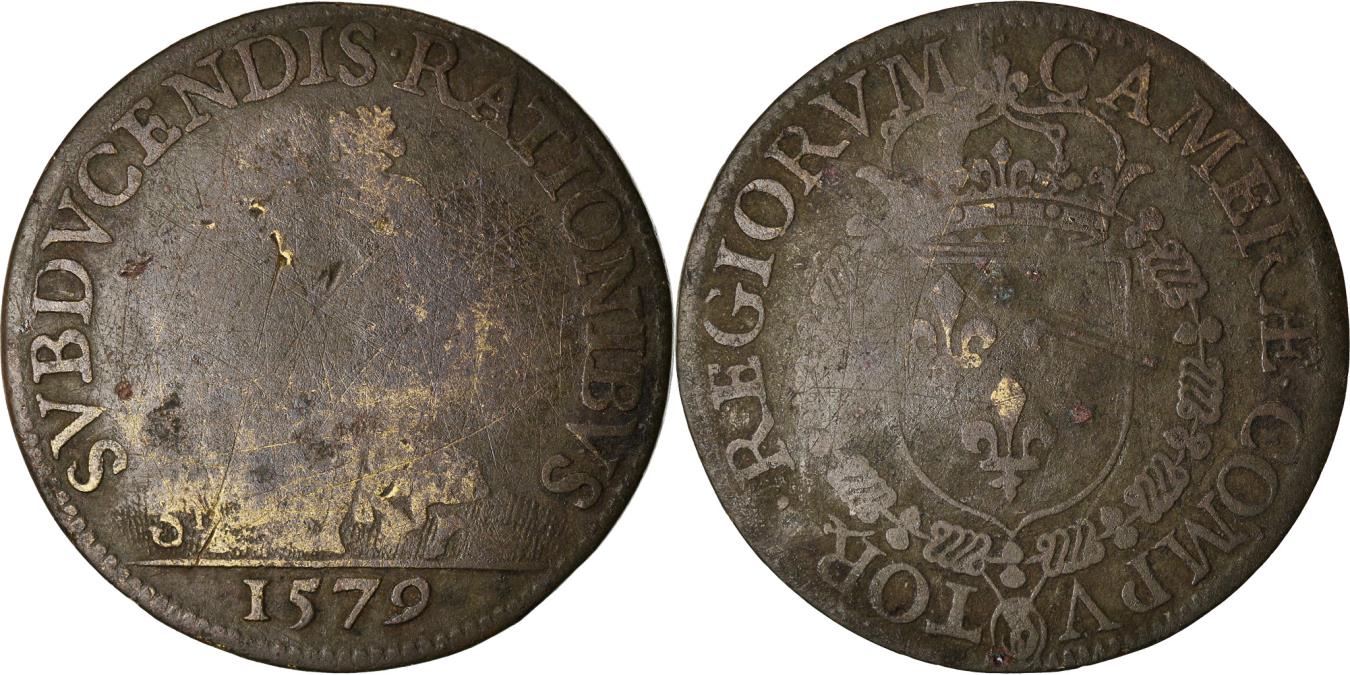 France, Token, Royal, Charles IX, Chambre des Comptes du Roi, 1579,
