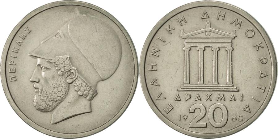 Greece, 20 Drachmai, 1980, , Copper-nickel, KM:120 | European Coins