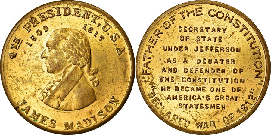 United States of America, Token, James Madison, 4th President, 1817,