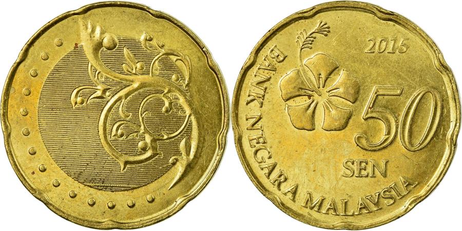 Coin, Malaysia, 50 Sen, 2015, , Nickel-brass | Asian and Middle Eastern ...