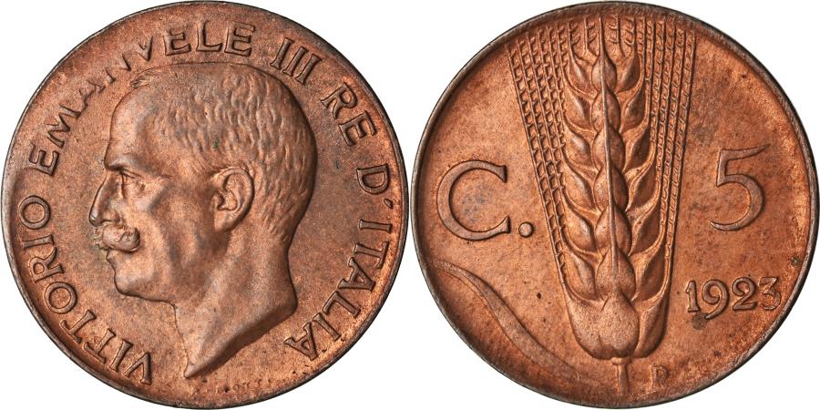 Coin, Italy, Vittorio Emanuele III, 5 Centesimi, 1923, Rome, , Bronze