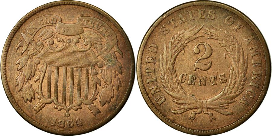 Coin, United States, 2 Cents, 1864, U.S. Mint, Philadelphia ...