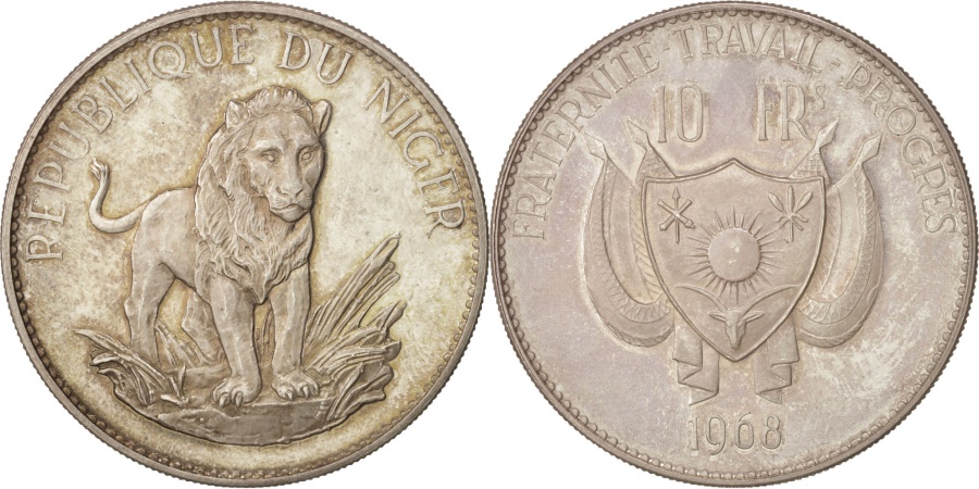 Niger, 10 Francs, 1968, , Silver, KM:8.1 | African Coins