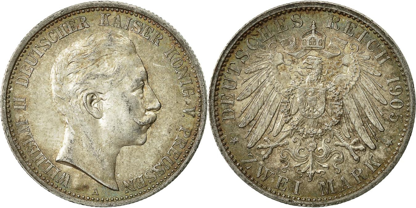 Coin, German States, PRUSSIA, Wilhelm II, 2 Mark, 1905, Berlin,