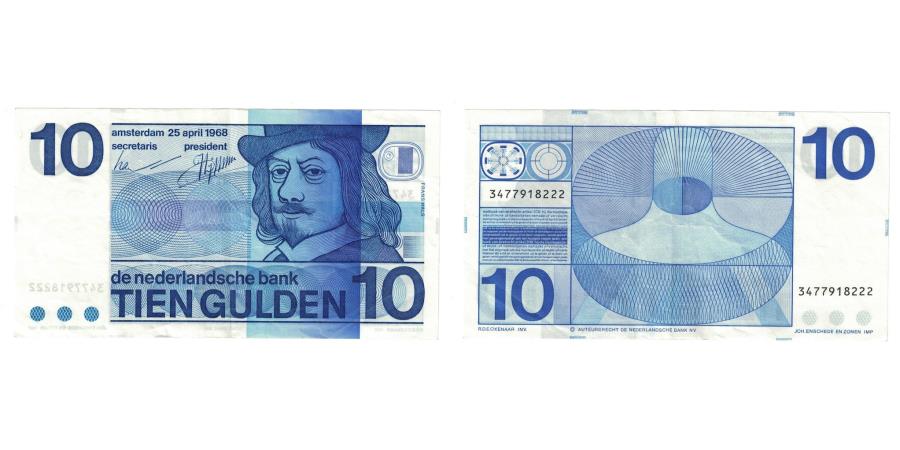 Banknote, Netherlands, 10 Gulden, 1968, KM:91b, AU(50-53) | World Paper ...