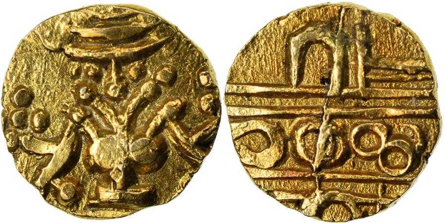 Coin, INDIA-PRINCELY STATES, COCHIN, Fanam, 1795-1850, , Gold, KM:10