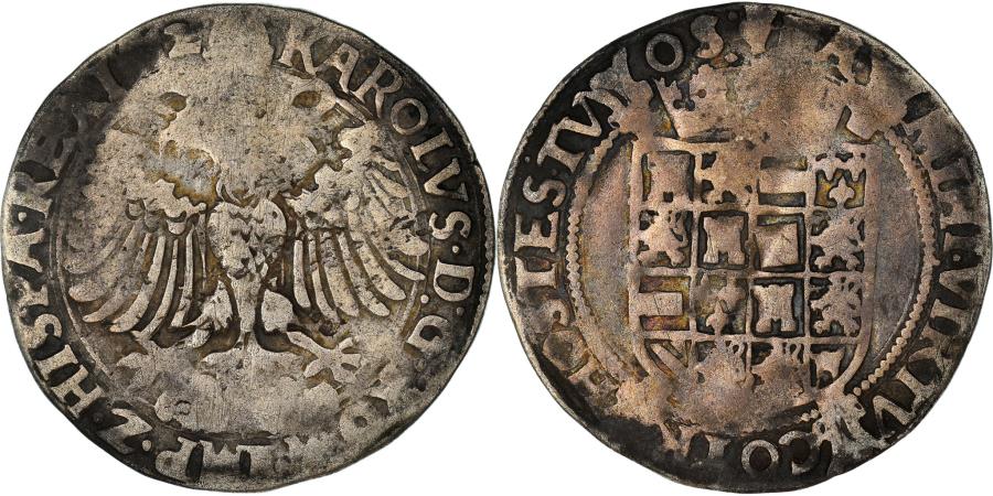 Coin, Belgium, BRABANT, Charles Quint, Vlieger, 4 Patards, 1552, Anvers Coin, Belgium, BRABANT, Charles Quint, Vlieger, 4 Patards, 1552, Anvers