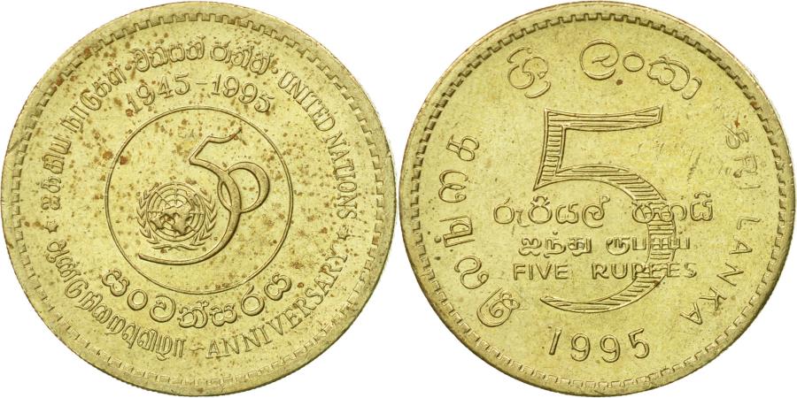 Coin, Sri Lanka, 5 Rupees, 1995, , Aluminum-Bronze, KM:156 | Asian and ...