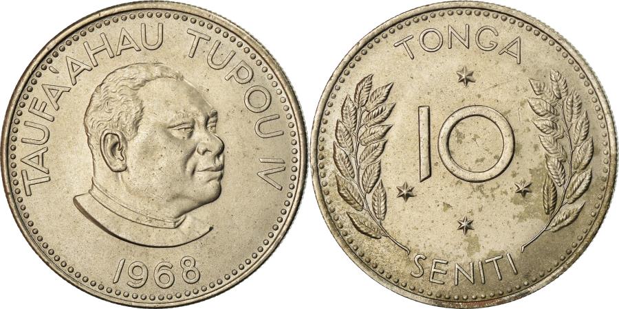 Coin, Tonga, King Taufa'ahau Tupou IV, 10 Seniti, 1968, | Australian ...