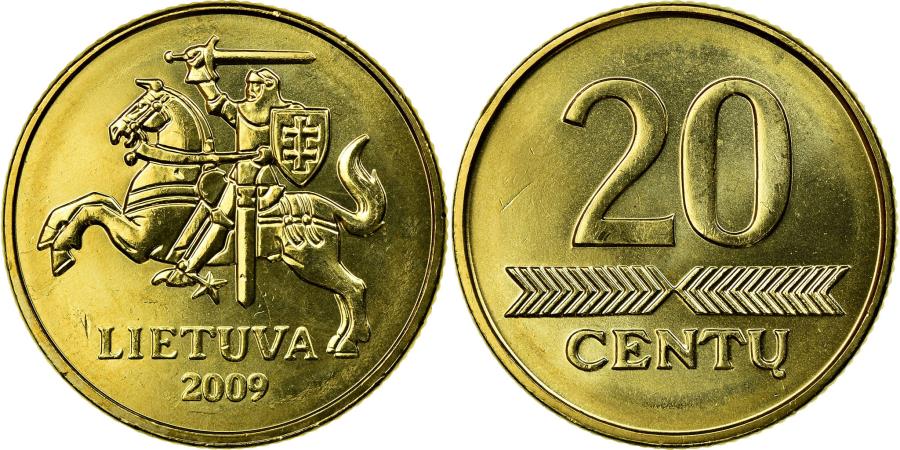 Coin, Lithuania, 20 Centu, 2009, , Nickel-brass, KM:107 | European Coins