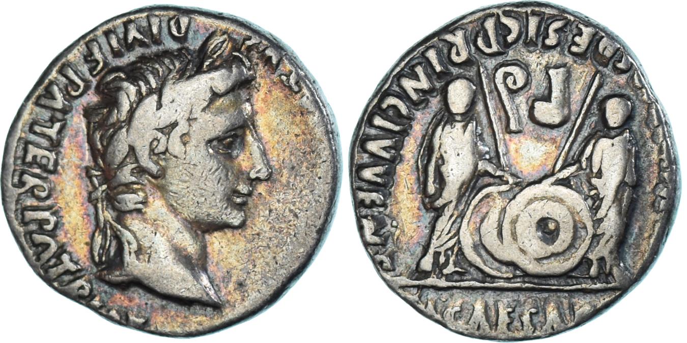 Coin, Augustus, Denarius, 2 BC-4 AD, Lugdunum, , Silver, RIC:210